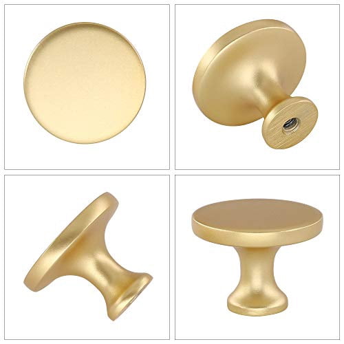 homdiy Gold Cabinet Knobs 25 Pack Round Solid Drawer Knobs - HD9189BB ...