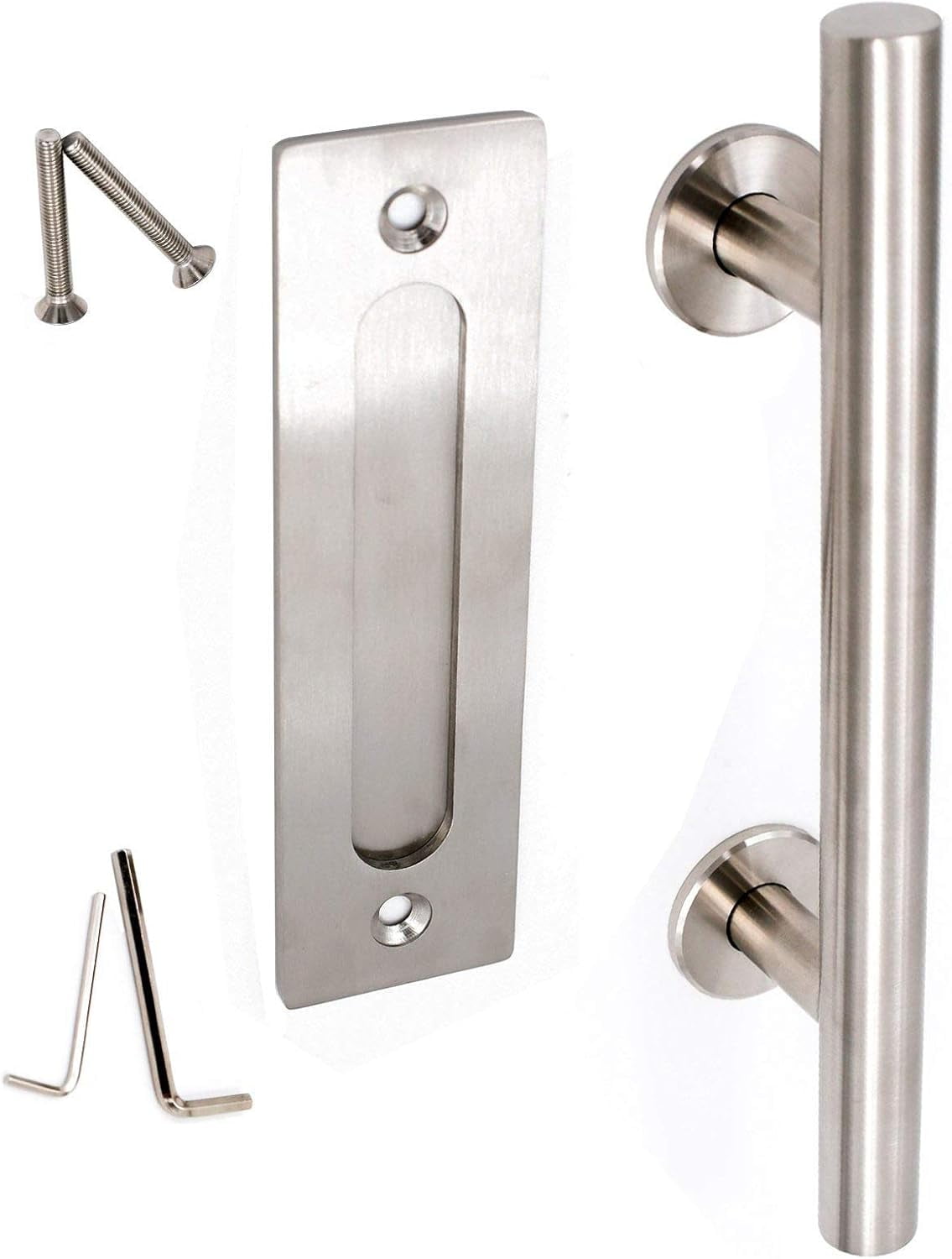 homdiy Stainless Steel Sliding Barn Door Handles Hardware HD08BSN 7inch ...