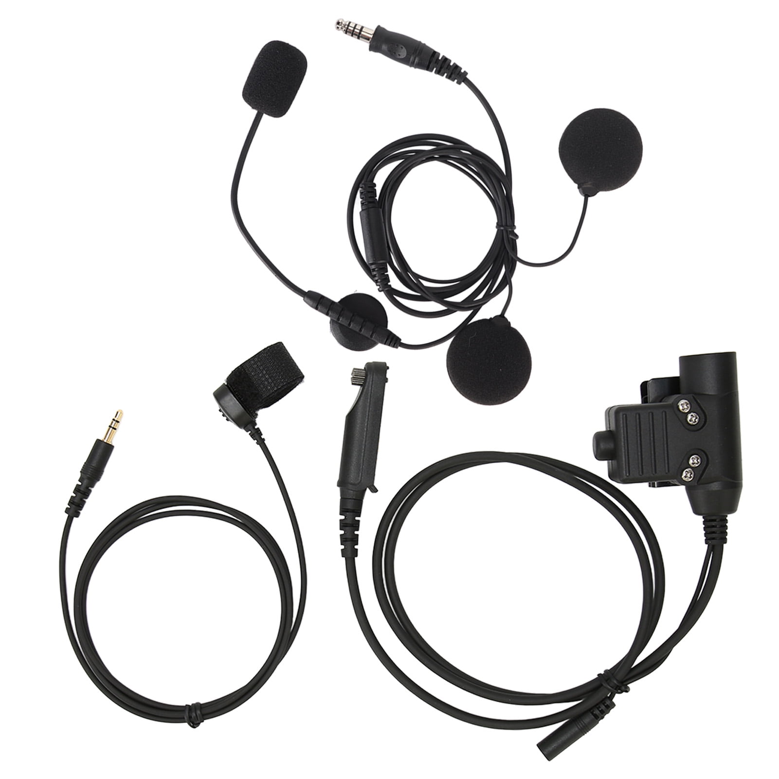 home Motorcycle Headset Mic Kit with Adapter Walkie Talkie Helmet ...