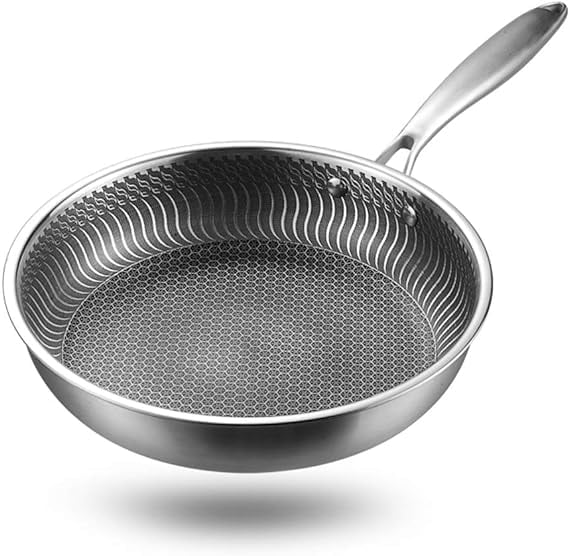 home Nonstick Premium Frying Pan SUS316 Stainless Steel Wok Pan COOKING ...