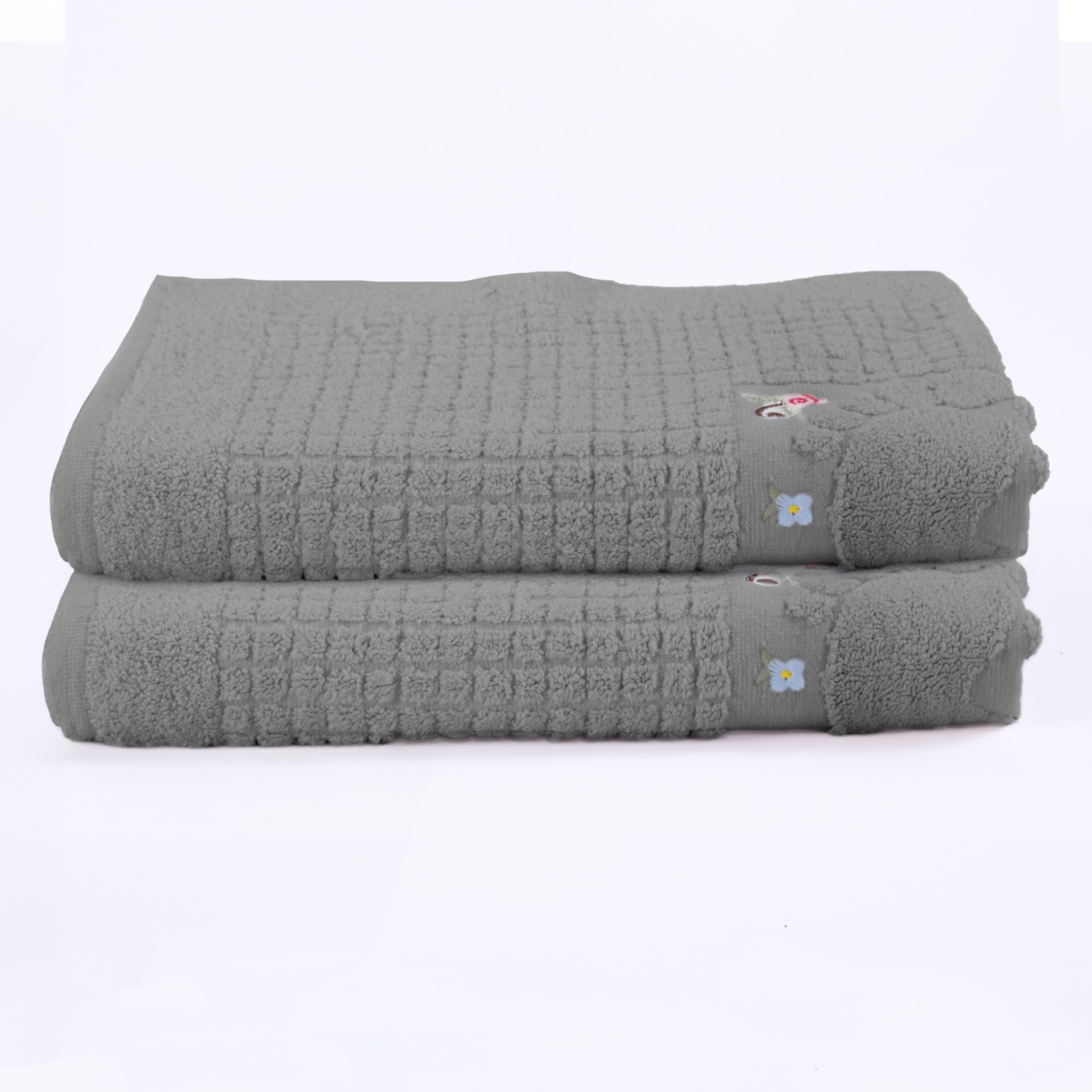 homedius 100% Cotton Floral Foot Towel – Soft & Absorbent Bathroom Mat ...