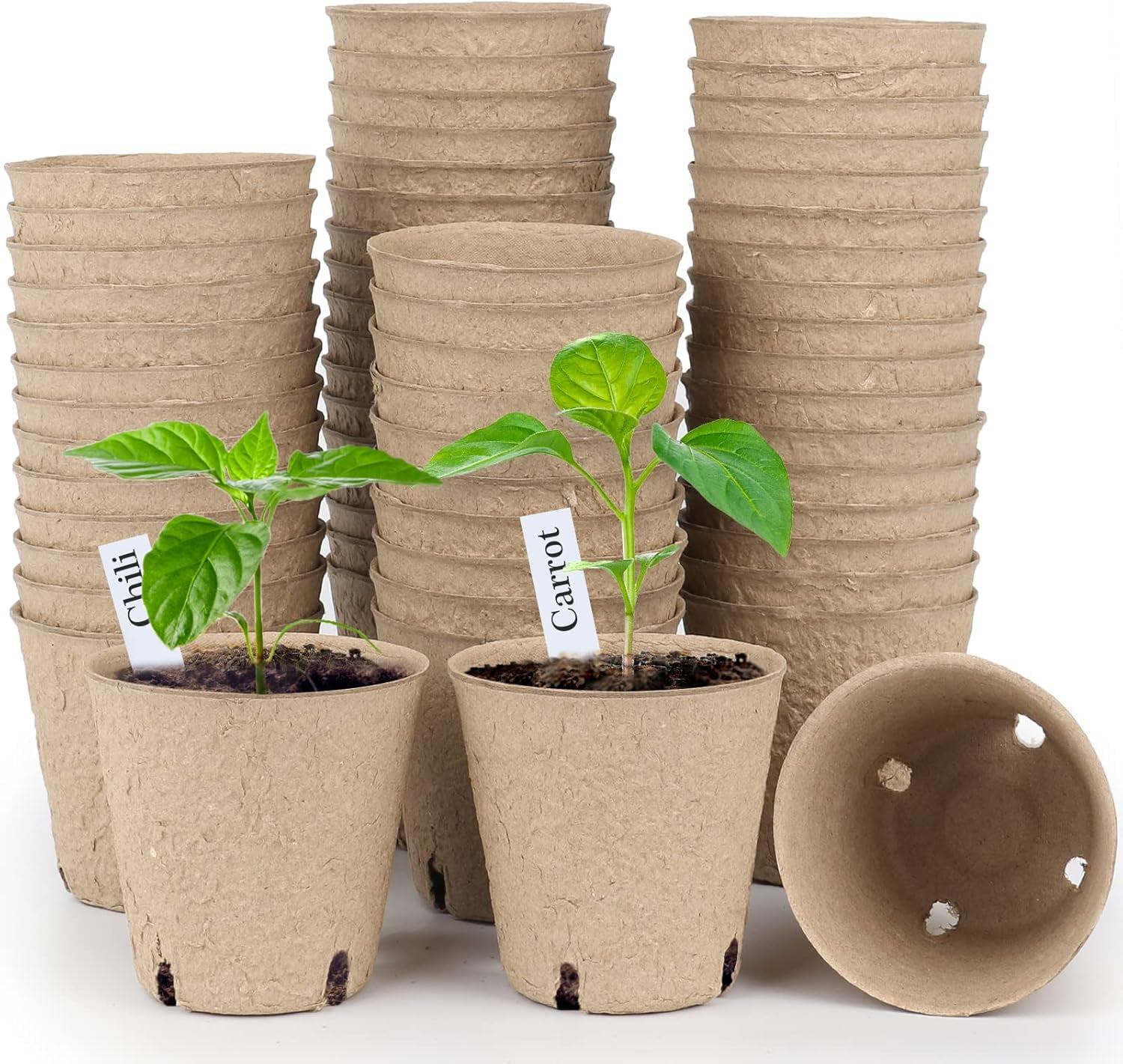 homenote Peat Pots, Seed Starting Pots with Drainage Holes Round ...