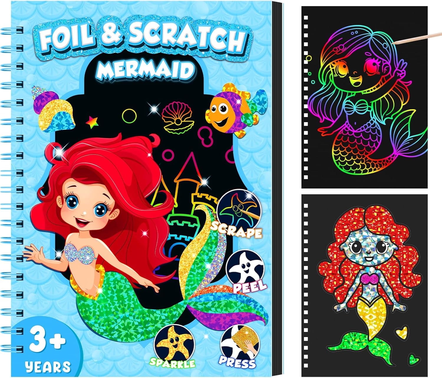 homicozy Art & Craft Activity for Kids - Foil Fun Mermaids & Scratch ...