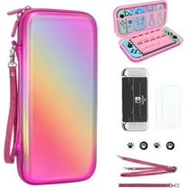 JYPS Glitter Case for Nintendo Switch/OLED, Pink Hard Travel Case ...