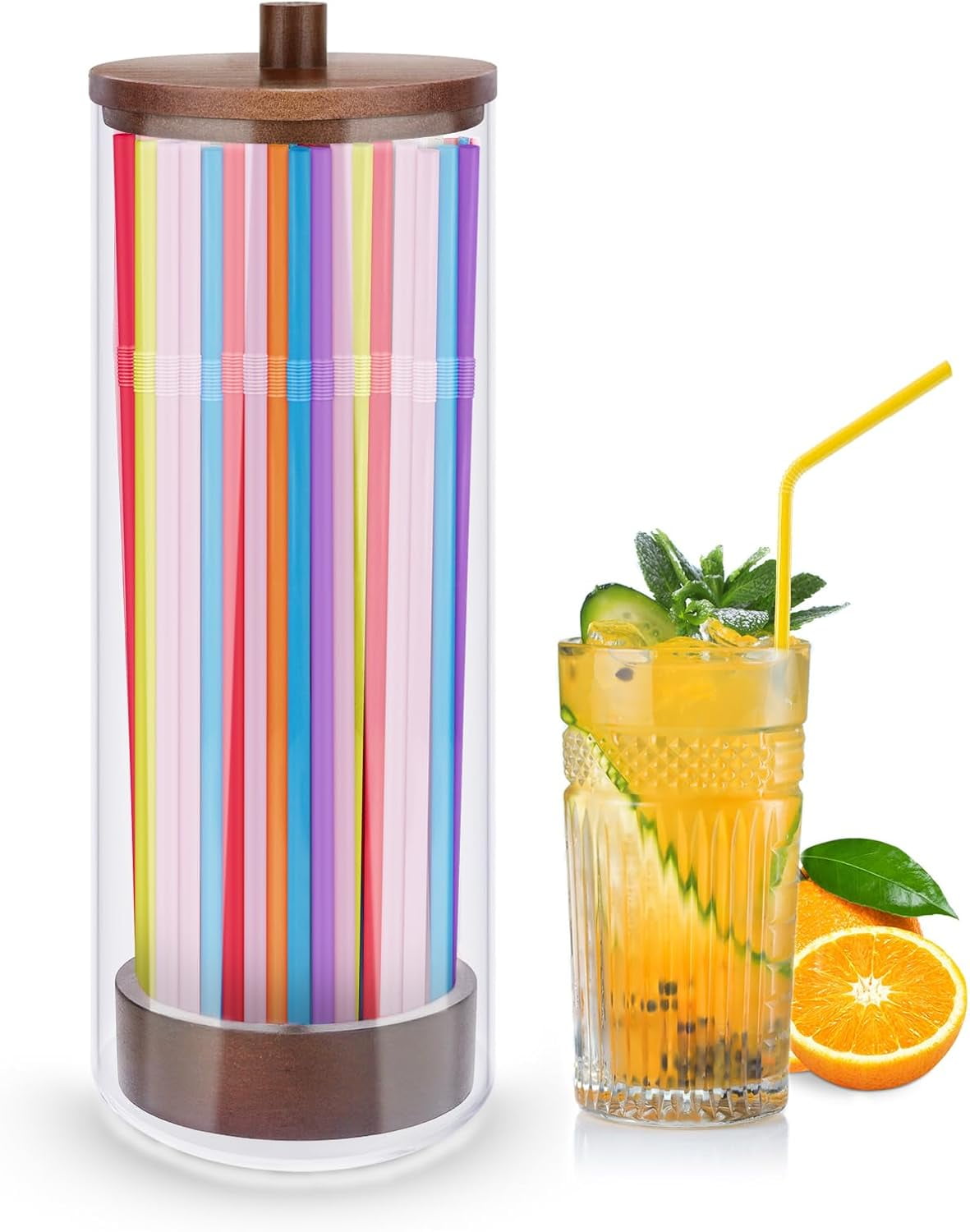 homicozy Straw Holder Dispenser for Standard Size Drinking Straw ...