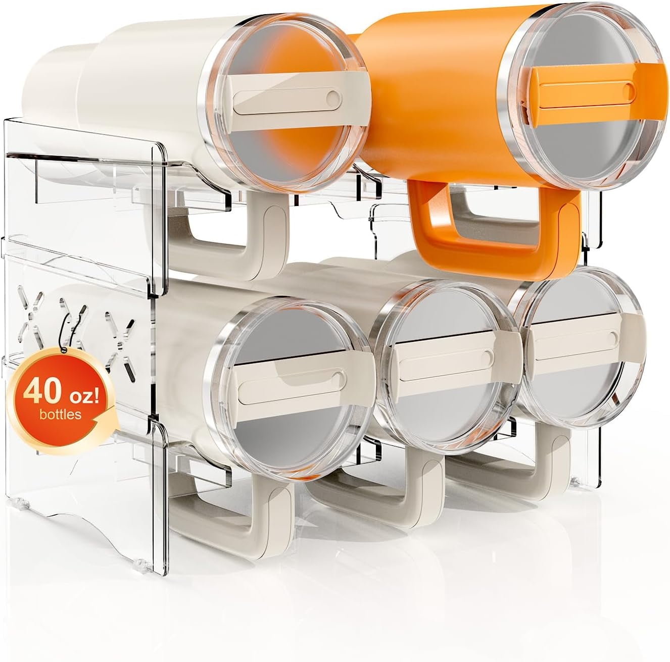 homicozy Water Bottle Tumbler Organizer for Cabinet Stackable, 40oz ...