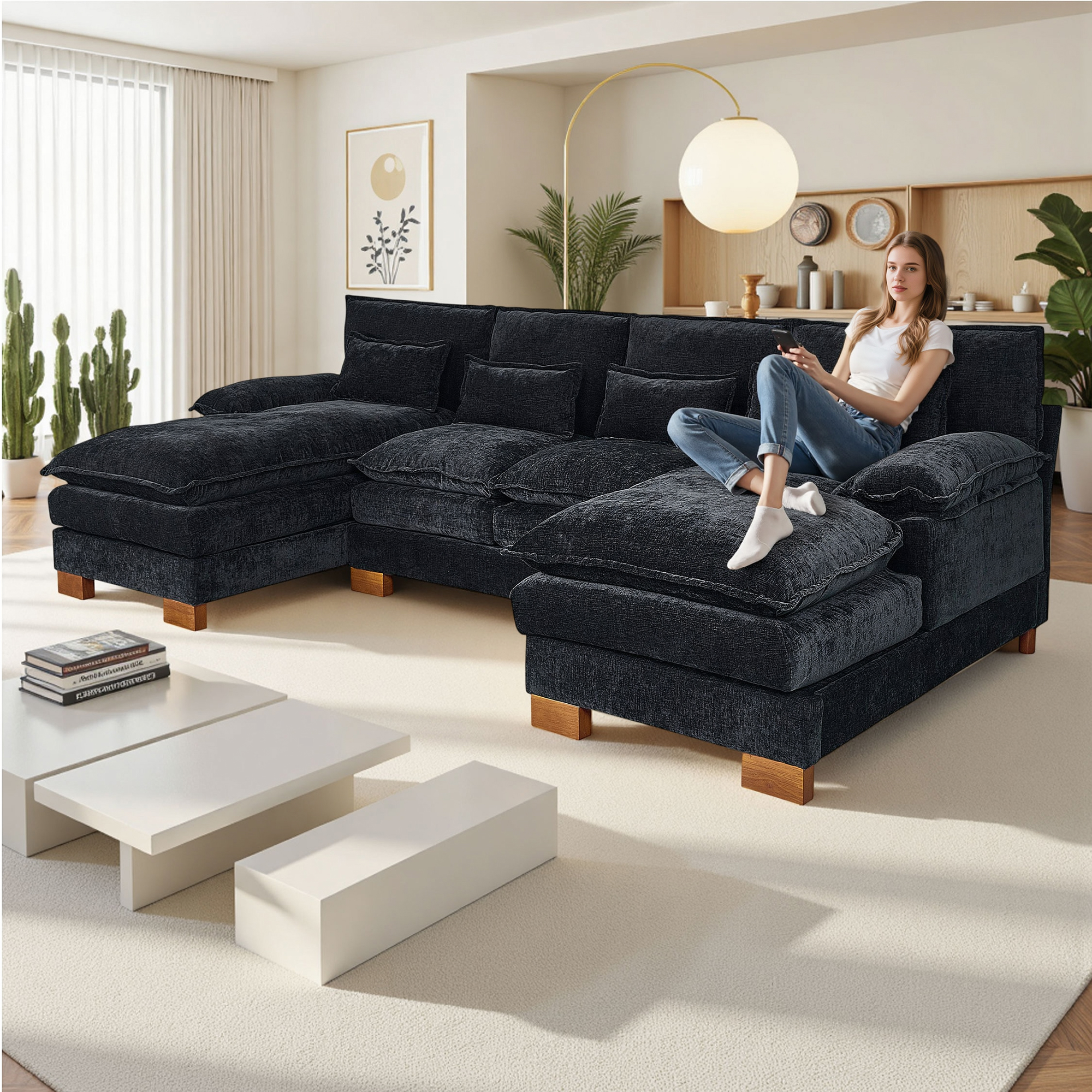 homxaozo Sectional Sofa,Sectional Couches for Living Room,U Shaped ...