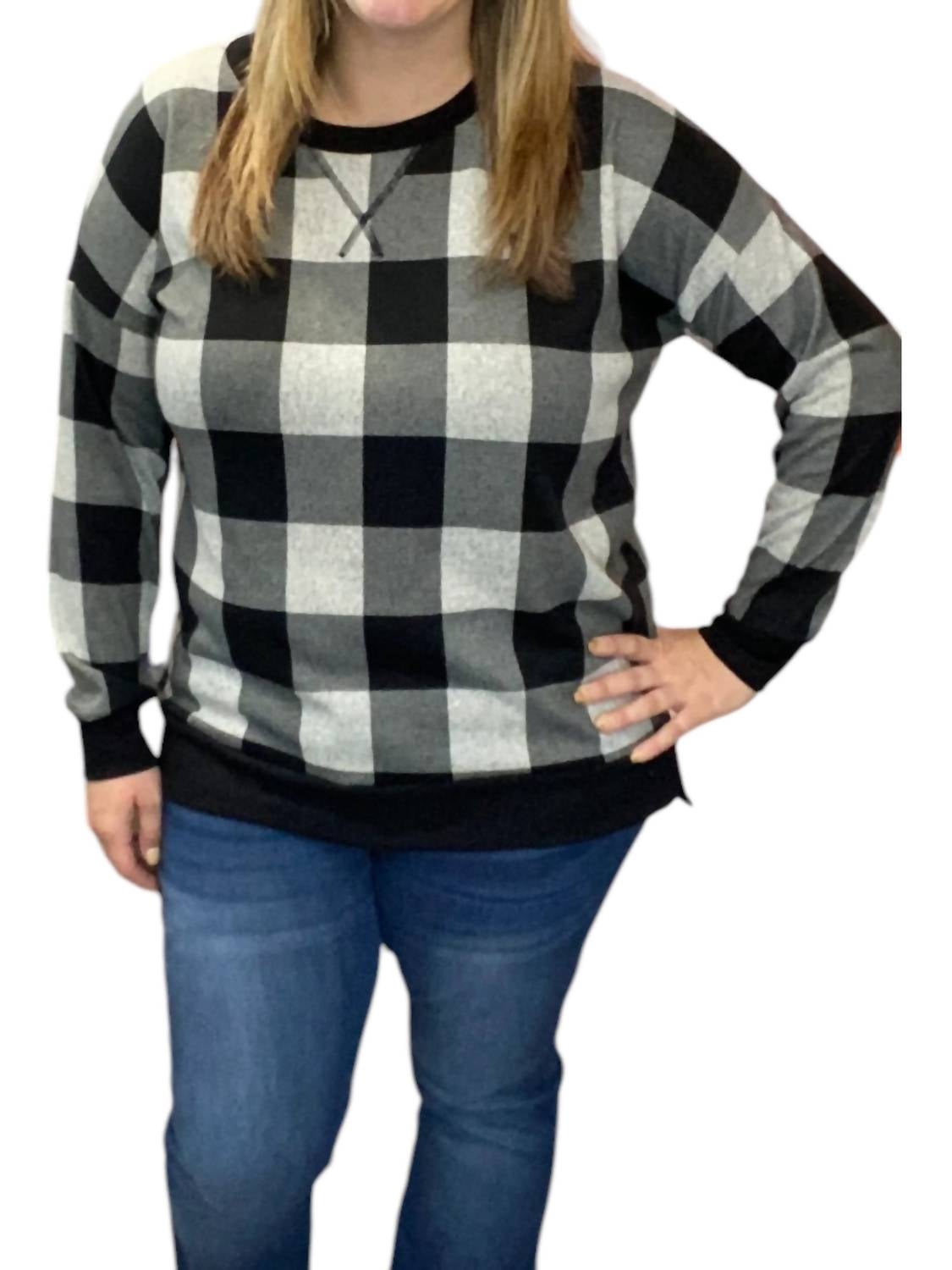 honeyme Plaid Weekender Top - Walmart.com