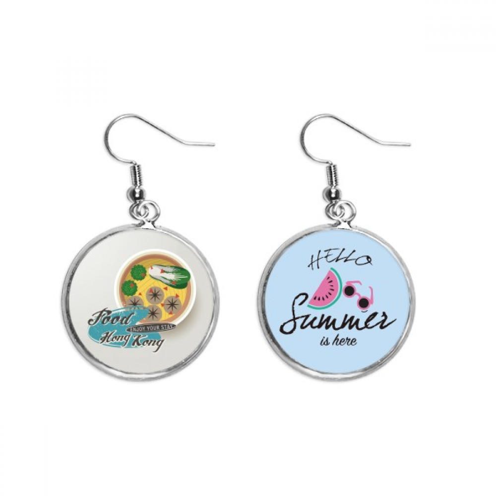hong kong dim sum china art deco fashion earring drop summer watermelon ...