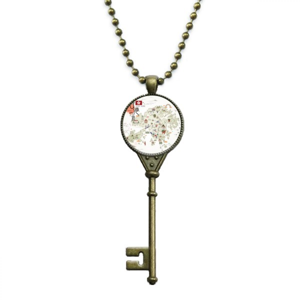 hong kong hiking locations map china key necklace pendant tray ...