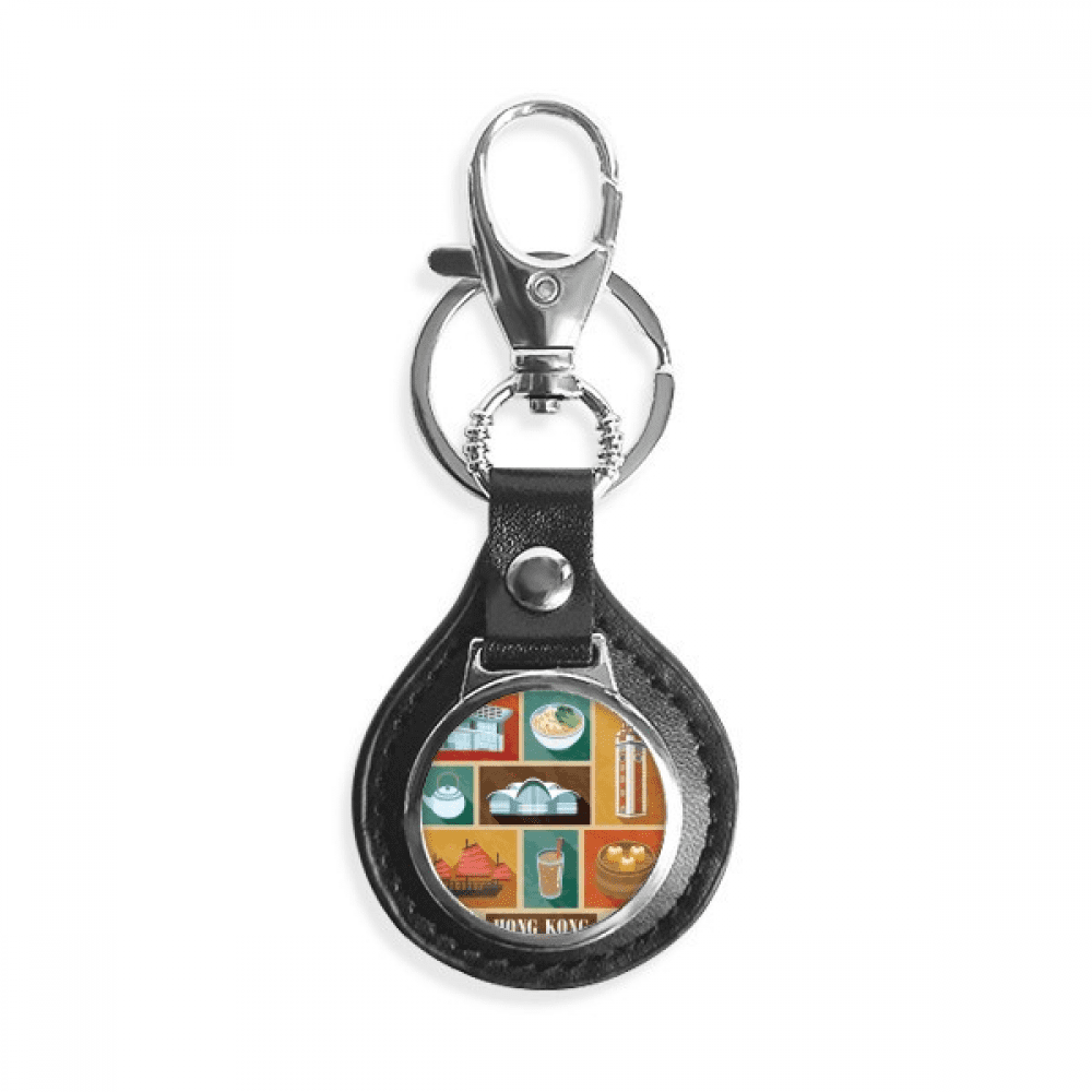 hong kong local food and plkey link chain keyholder finder hook metal ...
