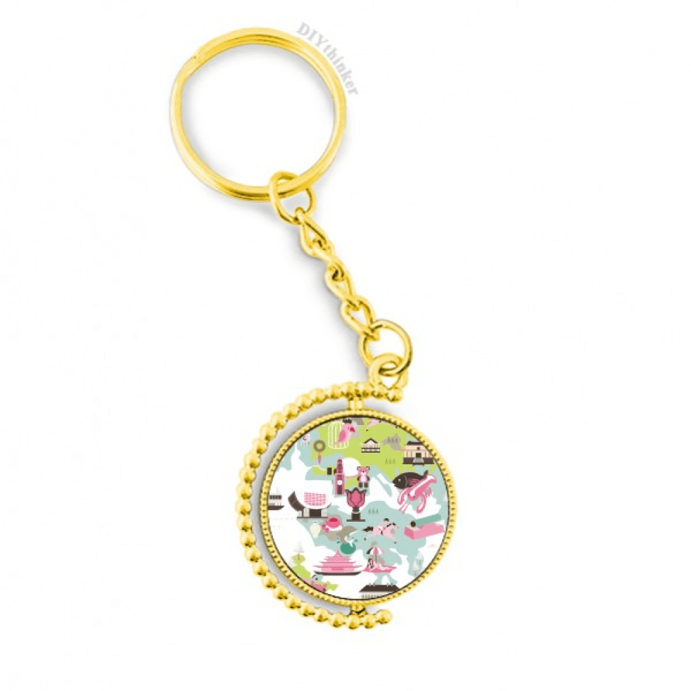 hong kong map famous china metal connector key chain accessory en ...
