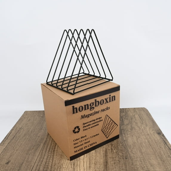hongboxin Magazine racks Metal Magazine Rack, Black, Triangle Design, 7 ...