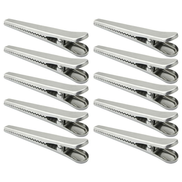 hongheyi 10pcs Stainless Steel Alligator Clip Food Bag Sealing Clip ...