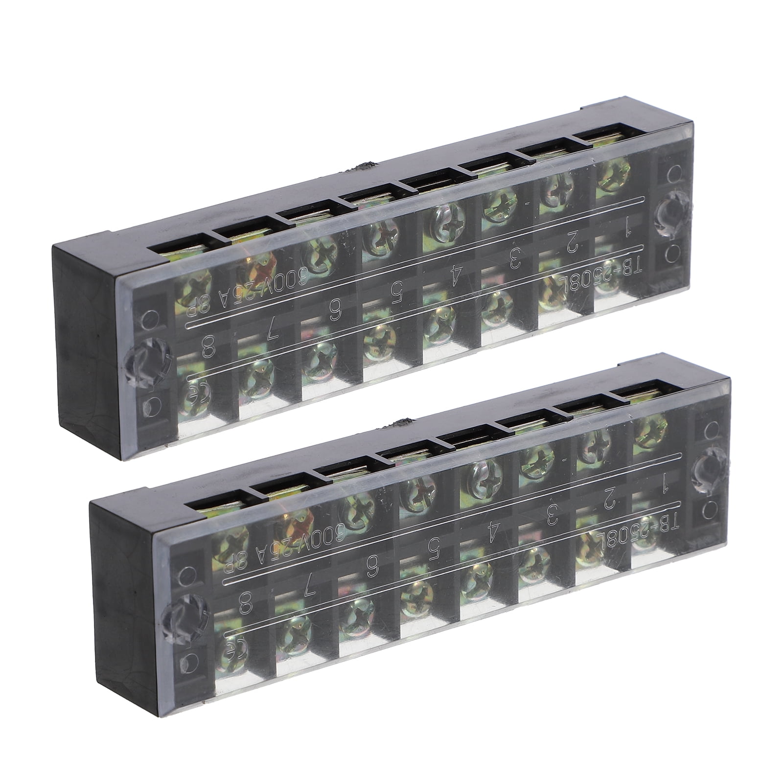 hongheyi 2 Pcs Dual Row 10 Positions 600V 25A Screw Terminal Strip ...