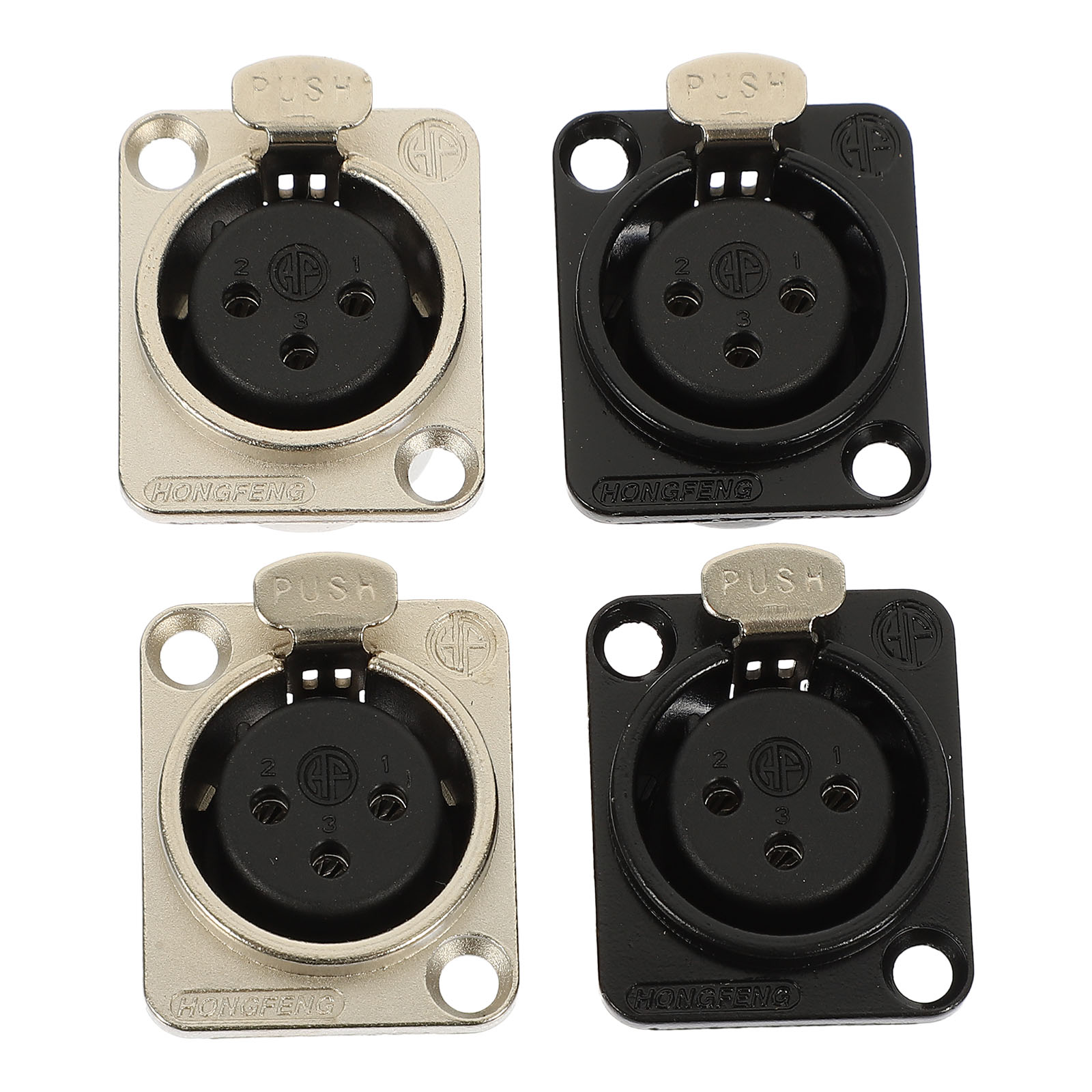 hongheyi 4pcs XLR Female Jacks Audio Female Sockets Chassis Mount 3-pin ...
