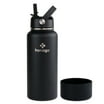 32 oz Insulated Water Bottle with Straw - Spout Lids, Paracord Handle ...