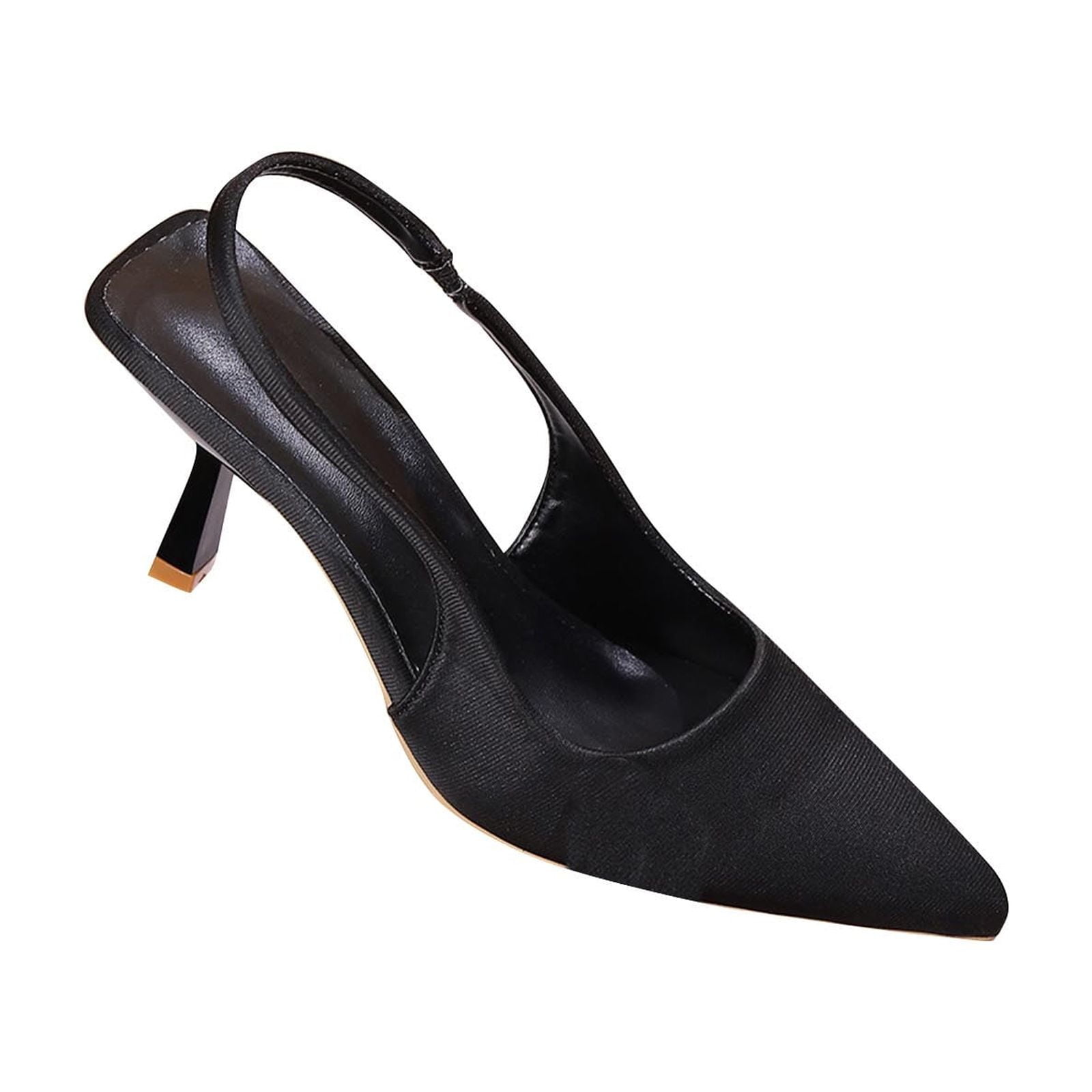 Women's Slingback Pointed Toe Kitten Heel Dress Pumps Low Heel Shoes ...