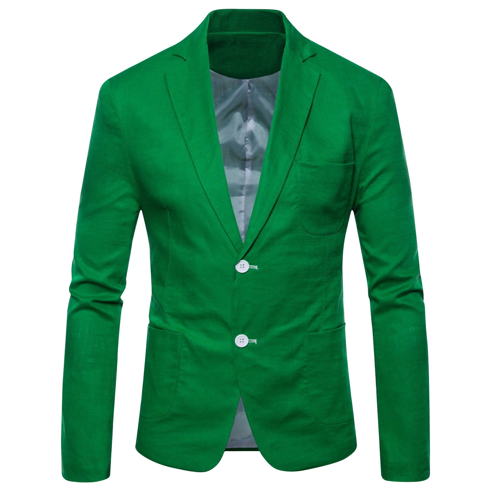 hopeusnice Men's Blazer Suit Jacket Slim Fit One Button Solid Business ...