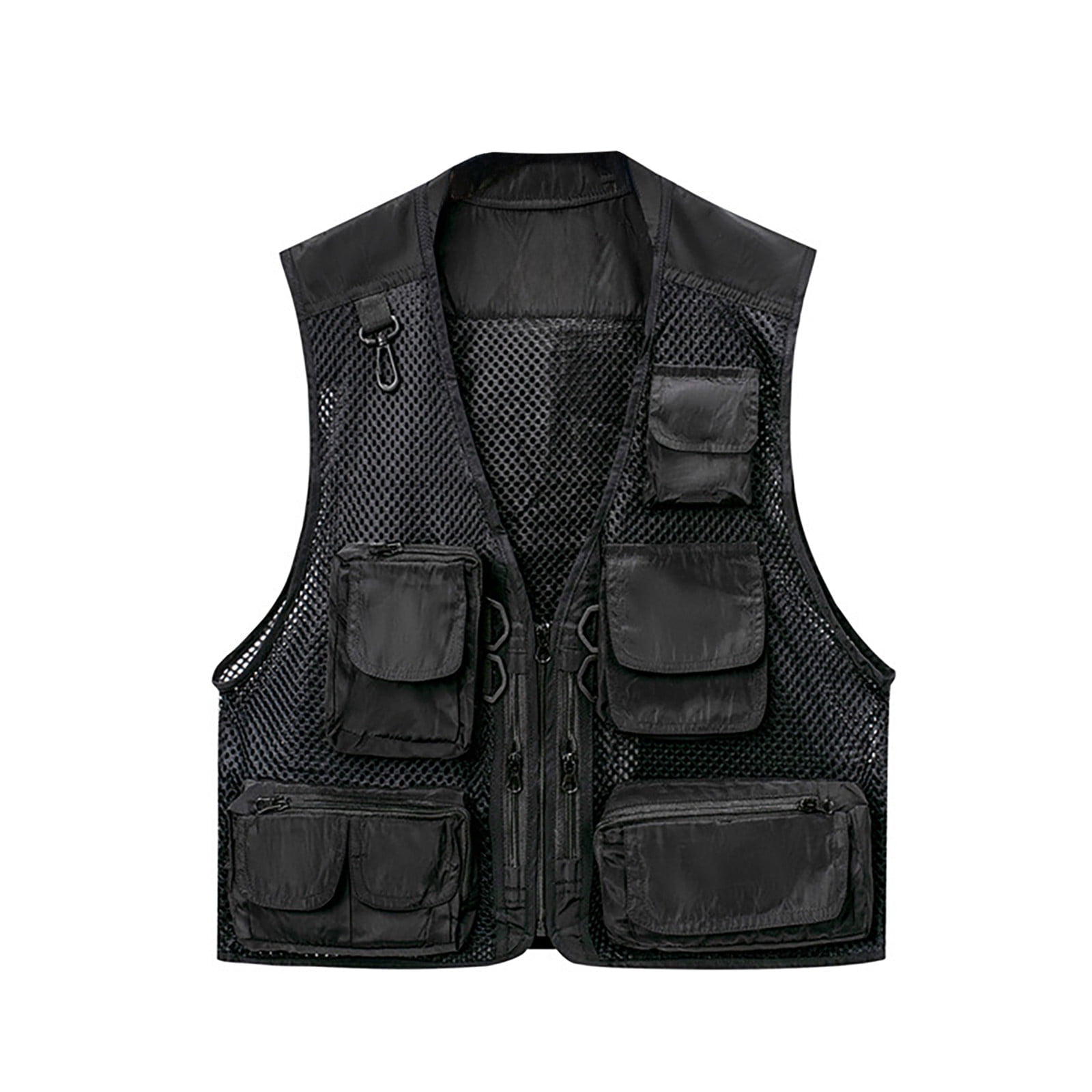 hopeusnice Men's Summer Mesh Vest Photographer Waistcoat Multi Pockets ...