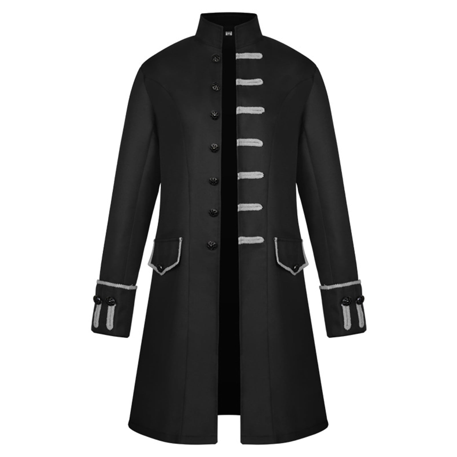hopeusnice Men's Vintage Frock Coat Gothic Long Trench Overcoat Jacket ...