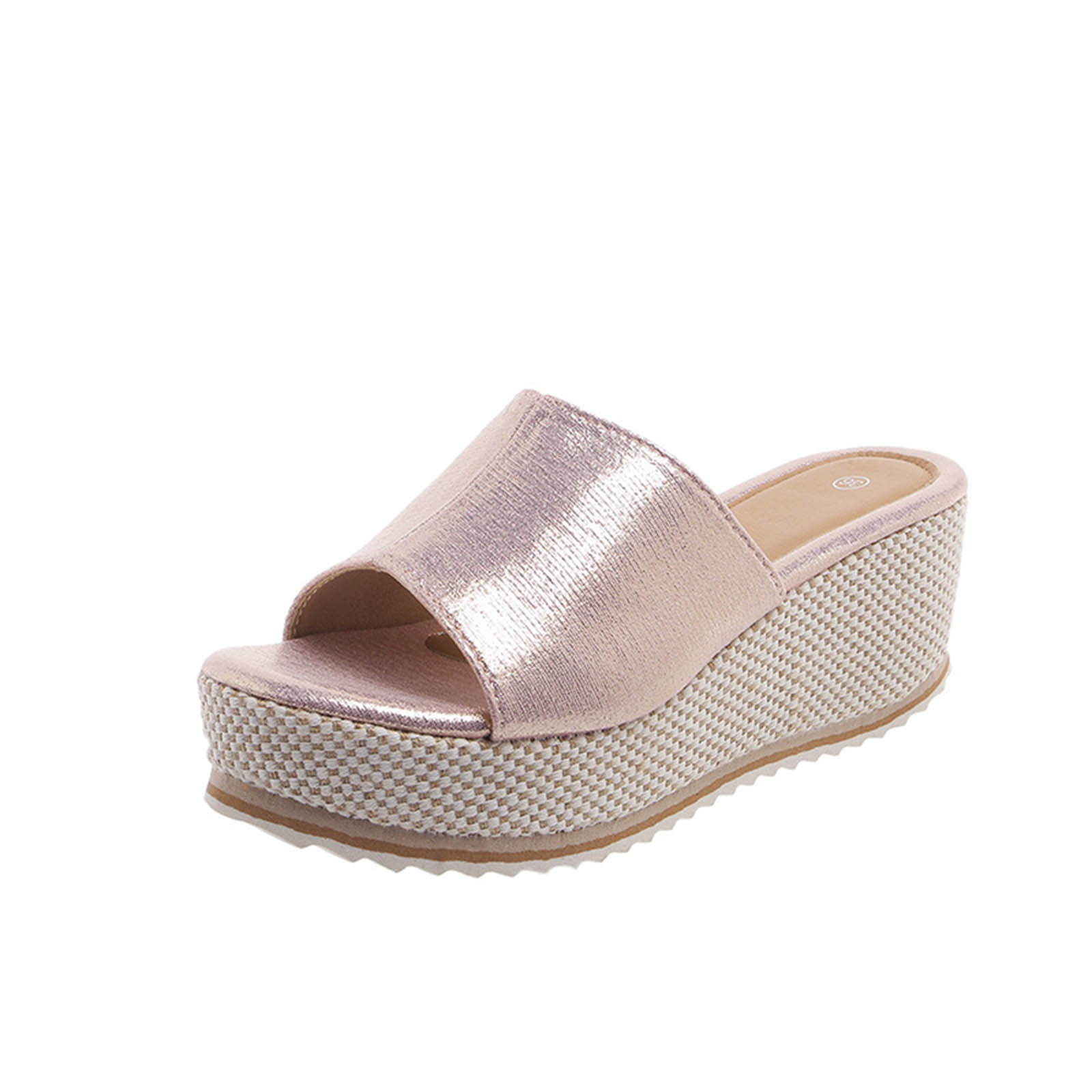 hopeusnice Women's Platform Wedge Slippers Summer Open Toe Slip On ...