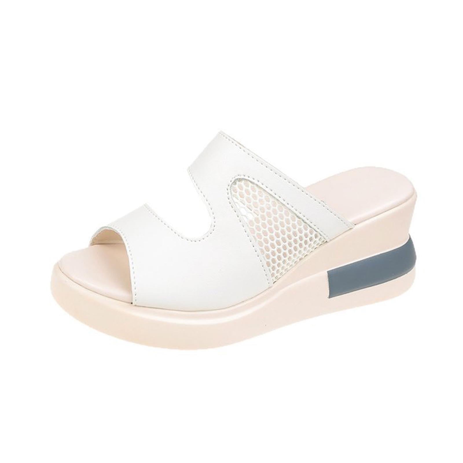 hopeusnice Women's Wedge Sandals Summer Open Toe Breathable Mesh Slip ...