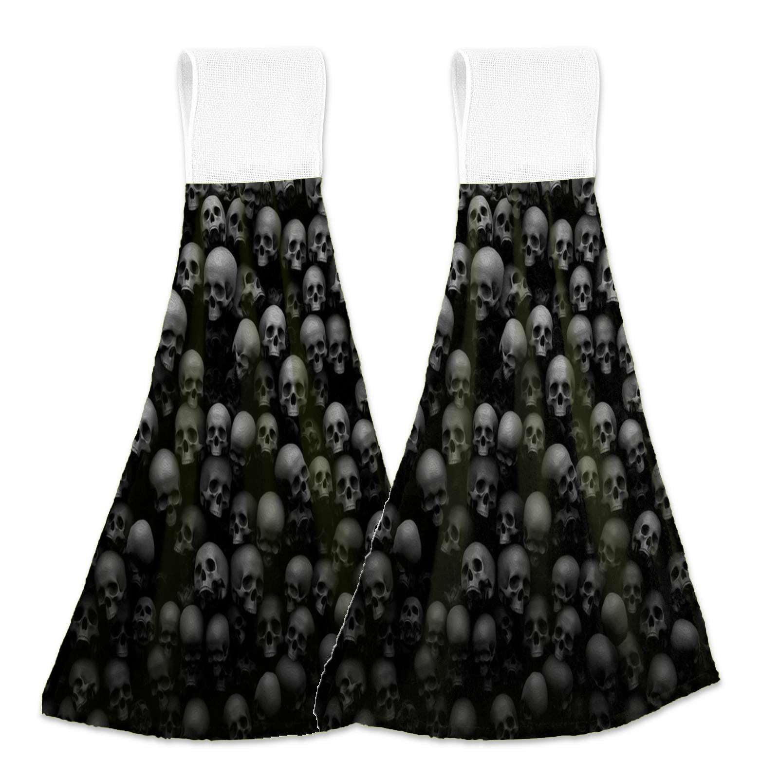 horror collection skull Hanging Kitchen Hand Towels Sets with Loop Hand ...