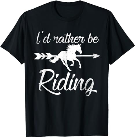 horse lover, i'd rather be riding horse T-Shirt - Walmart.com