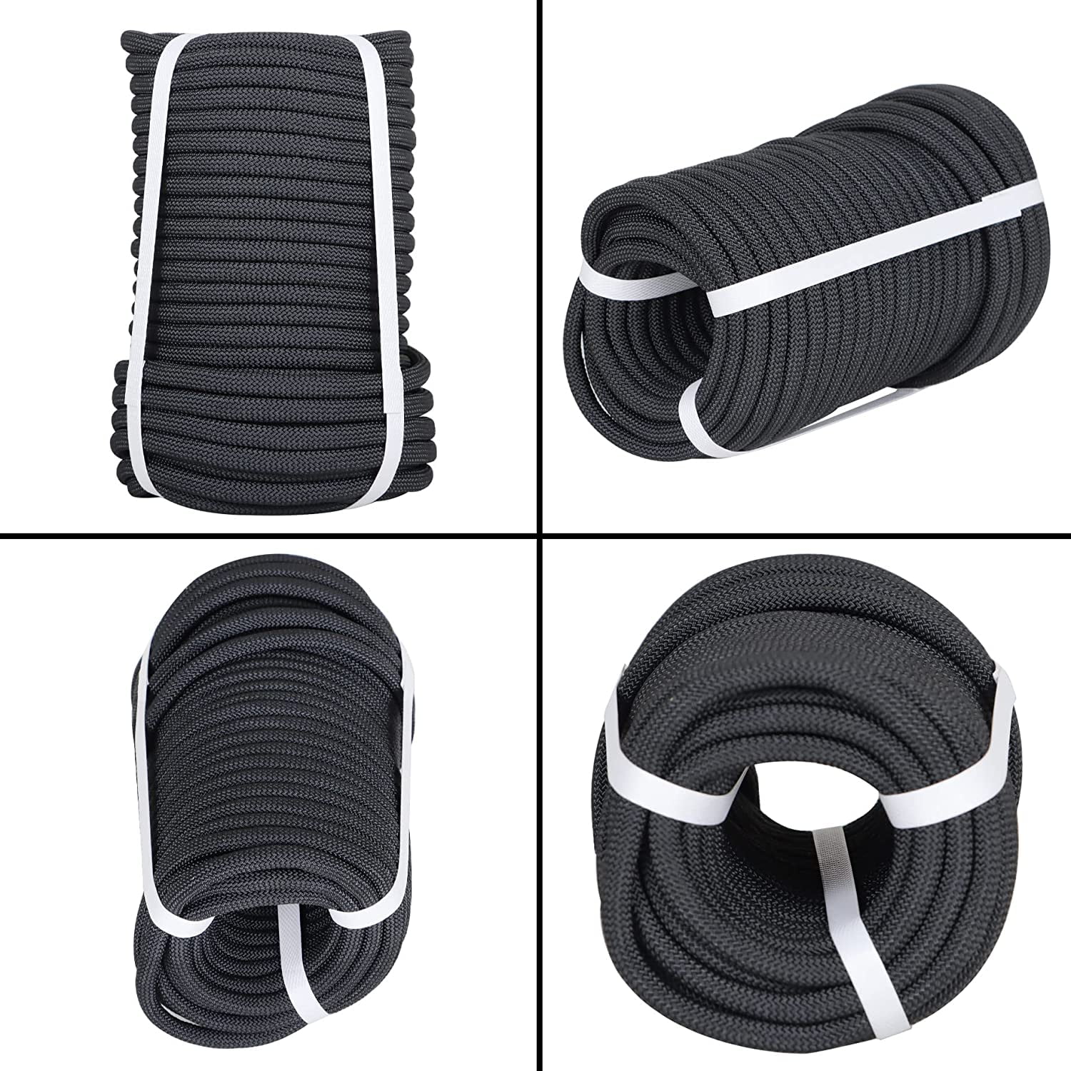 hostic 3/8 Inch 100 Feet Braided Rope 3520 LBS High Strength Polyester ...