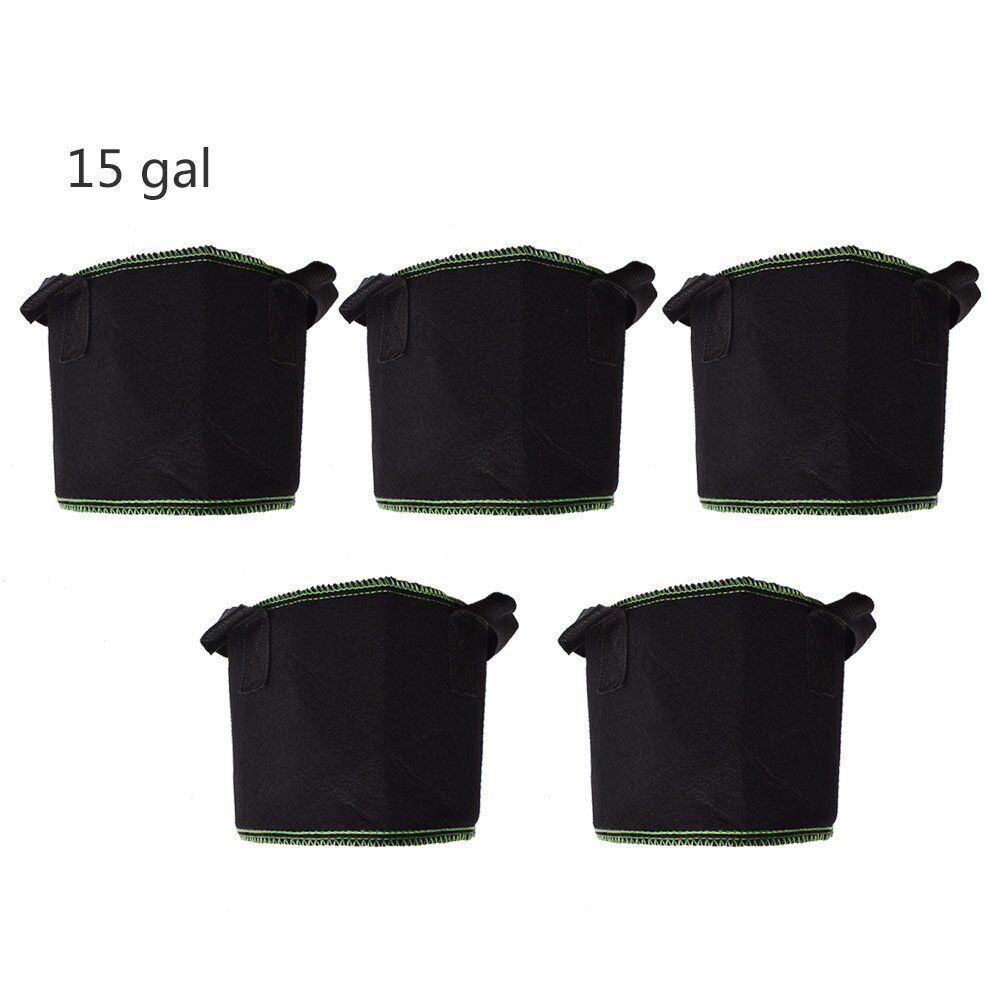 hostic 5-Pack Black Grow Bags Aeration Fabric Planter Root Growing Pots ...