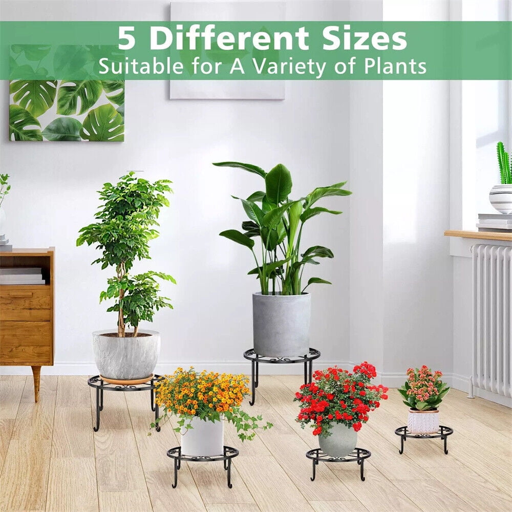 hostic 5 Pack Metal Plant Stand For Outdoor Indoor Plants Heavy Duty ...