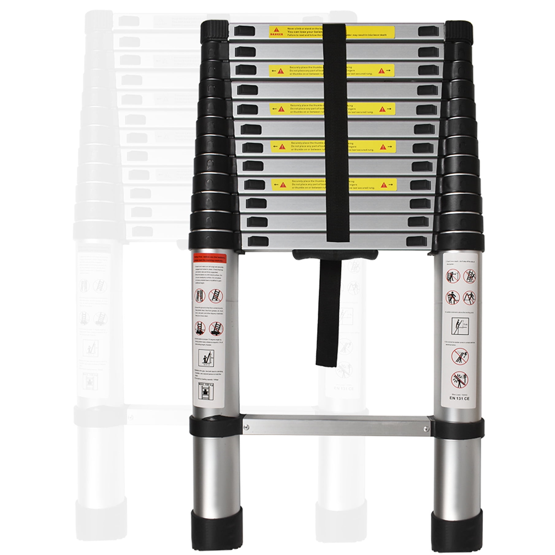 hostic Aluminum Telescopic Extension Ladder Collapsible Ladder, One ...