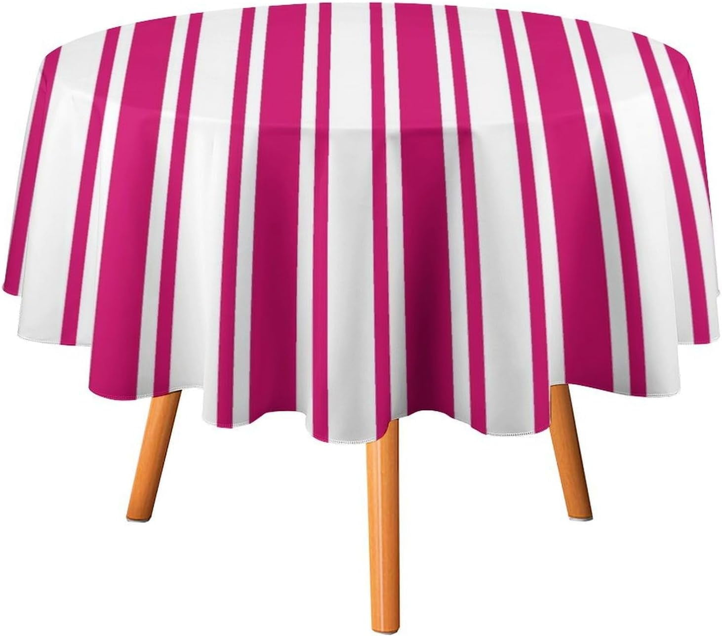hot Pink and White Candy Stripes Tablecloth Washable Dinng Table Covers ...
