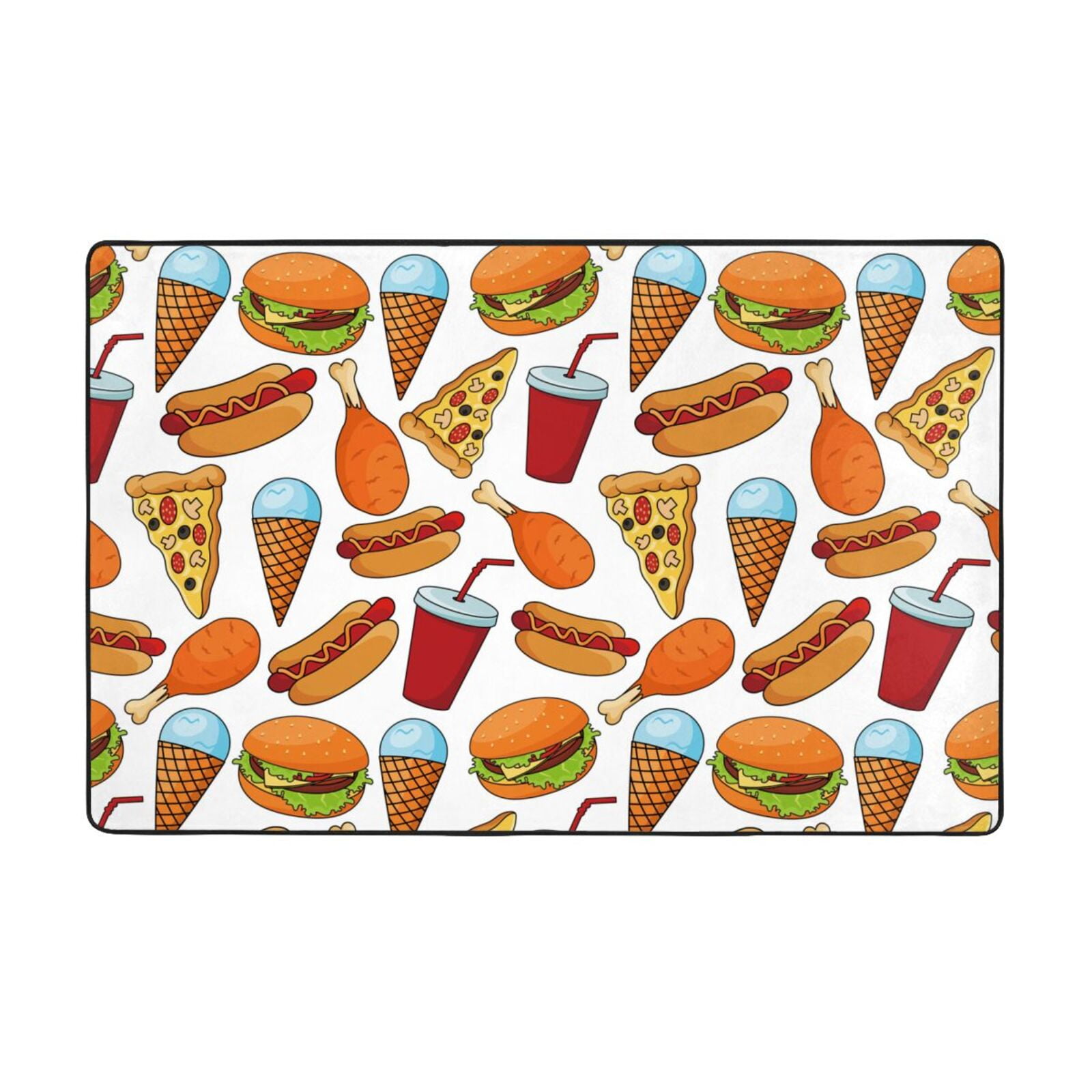 hot dog burger Universal Door Mat Indoor Entrance, 60×39 Non-Slip ...