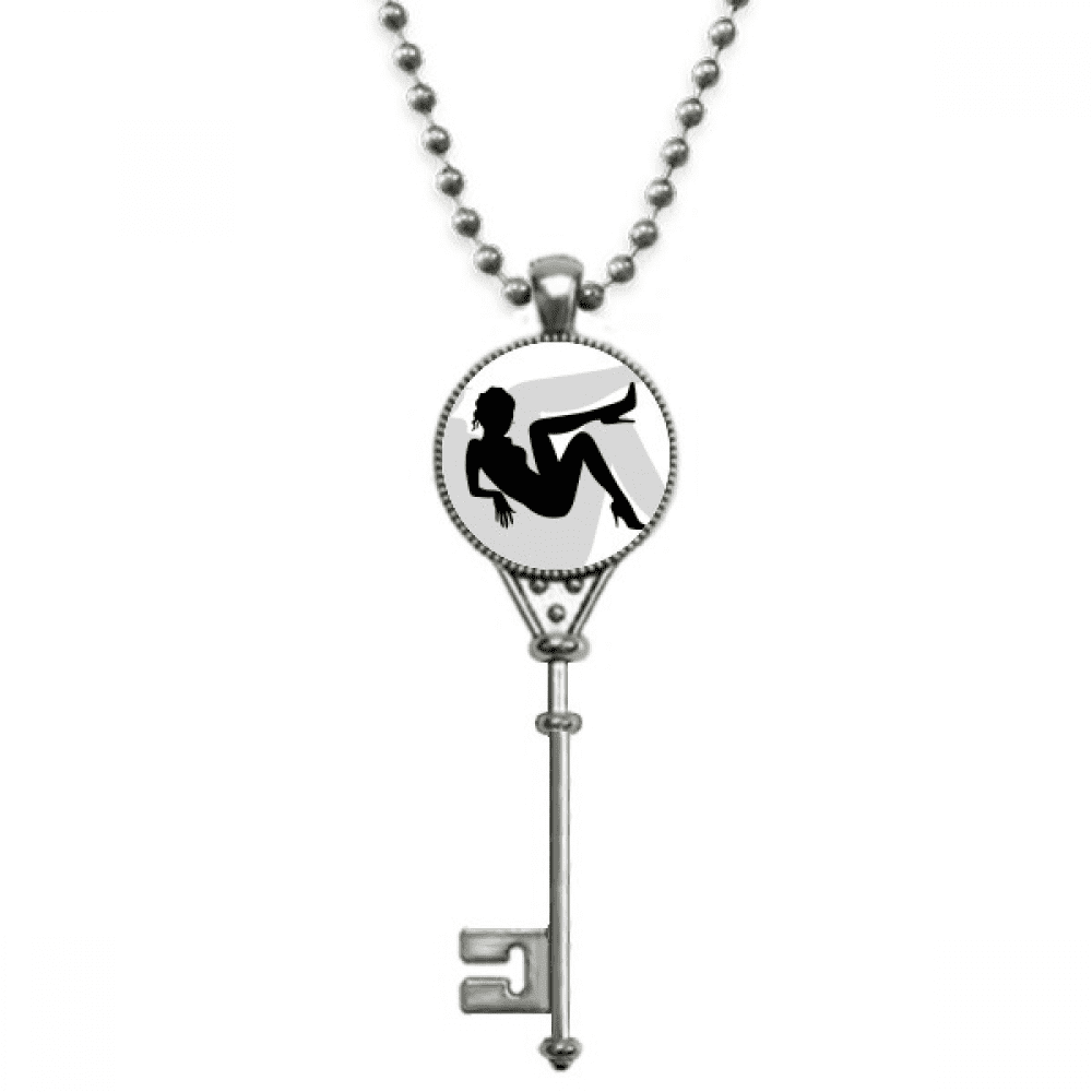 hot leg outline national congress pendant vintage necklsilver key ...