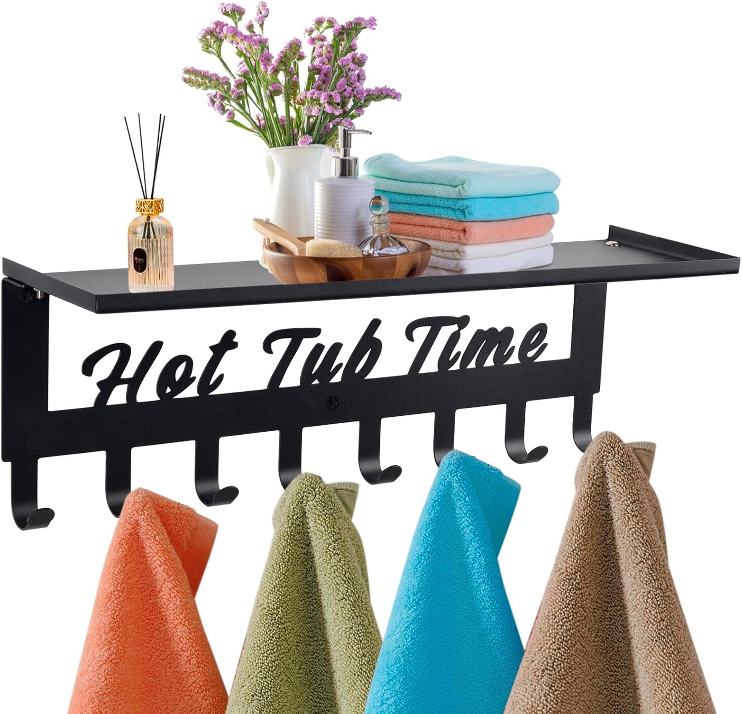 hot tub towel rack with shelf - metal towel rack hanger for hot tub, 8 ...