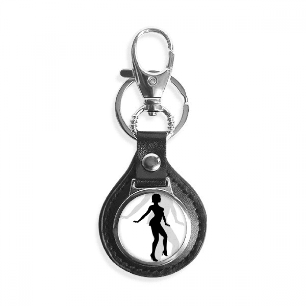 hot woman dancing outline key link chain keyholder finder hook metal ...
