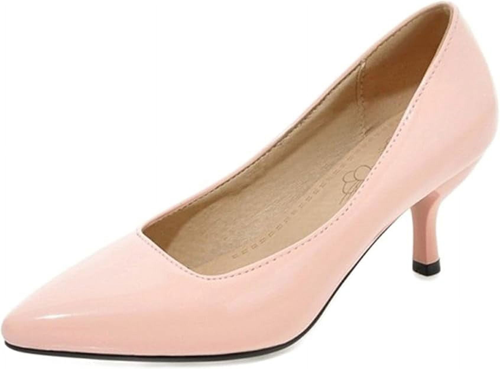 hotio 2024 Women's Pointed Toe Heel 2.7 Inch Kitten Heel Comfort Wedding Dress Pumps Slip On ...