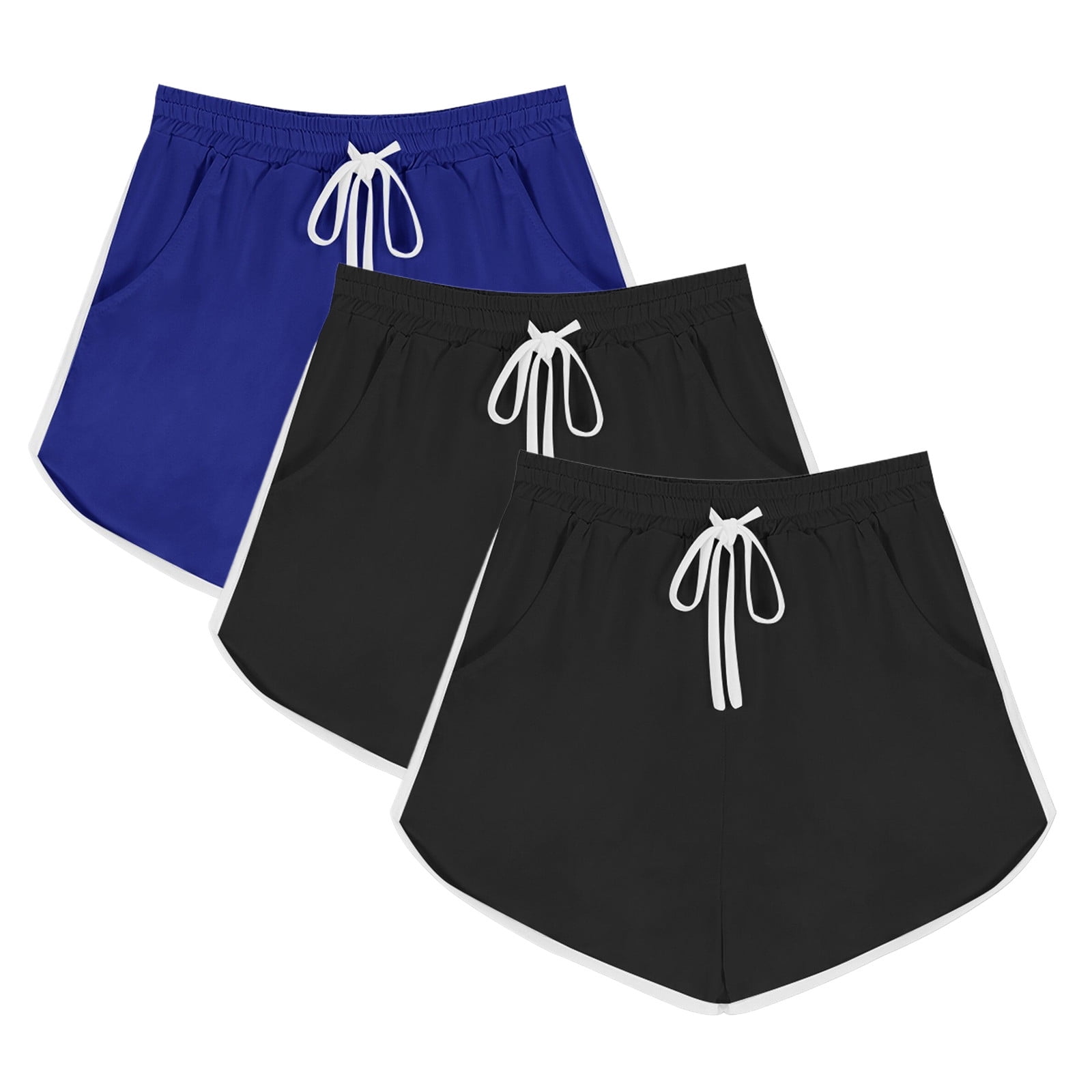 hotojiny 3PCS Womens Yoga Shorts Summer Fashion Workout Gym Shorts ...