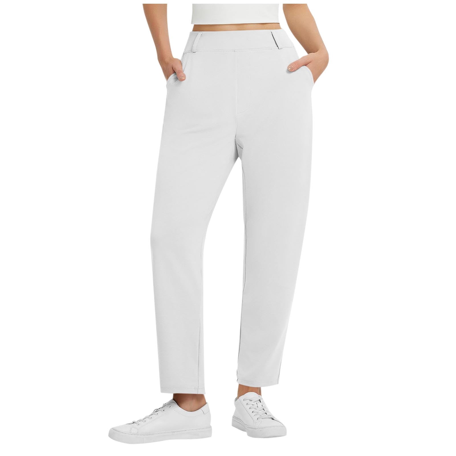 hotojiny Dress Pants Women Comfy Straight Leg High Waist Stretchy Work ...