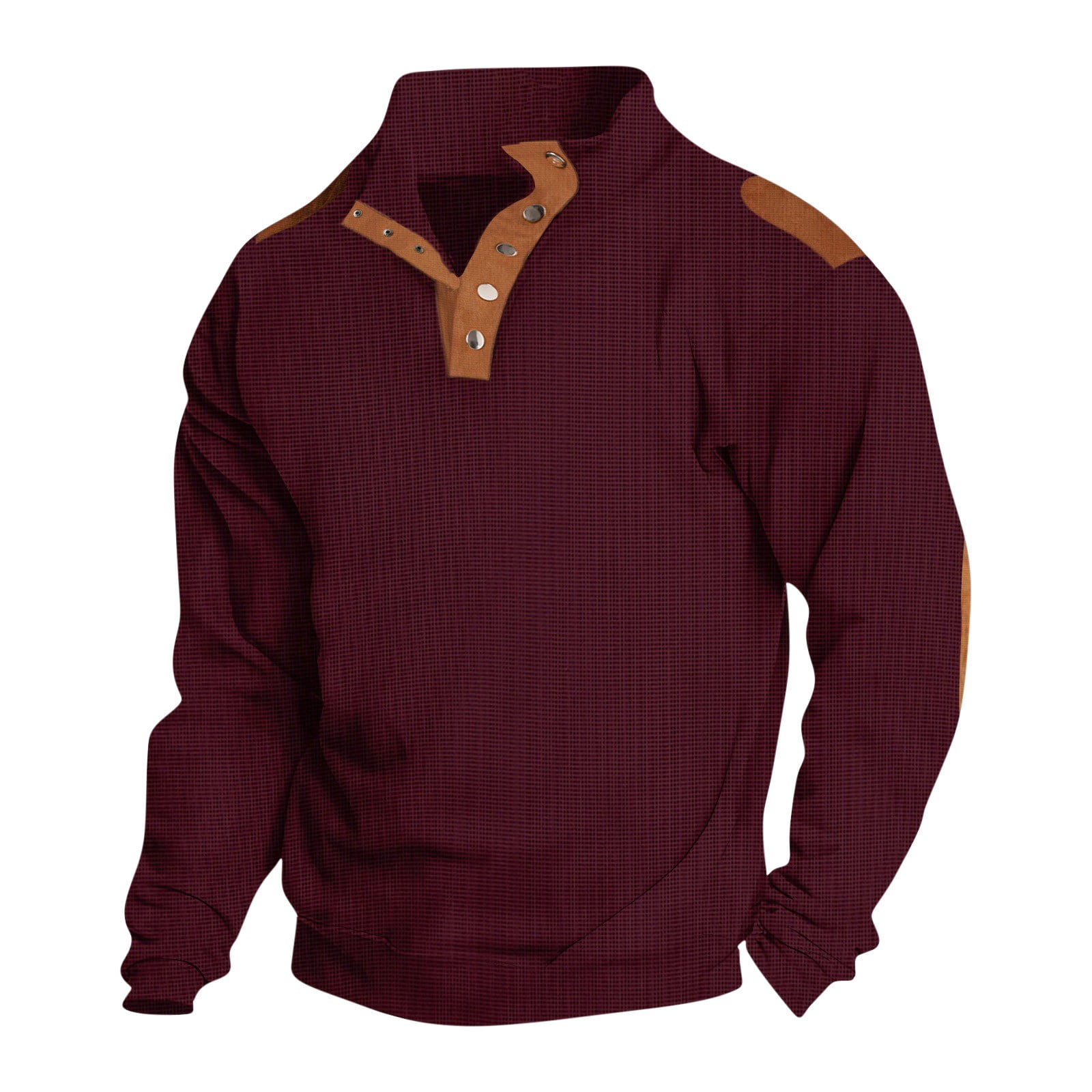 hotojiny Long Sleeve Sweatshirts for Men Casual Half Button up Shirts ...