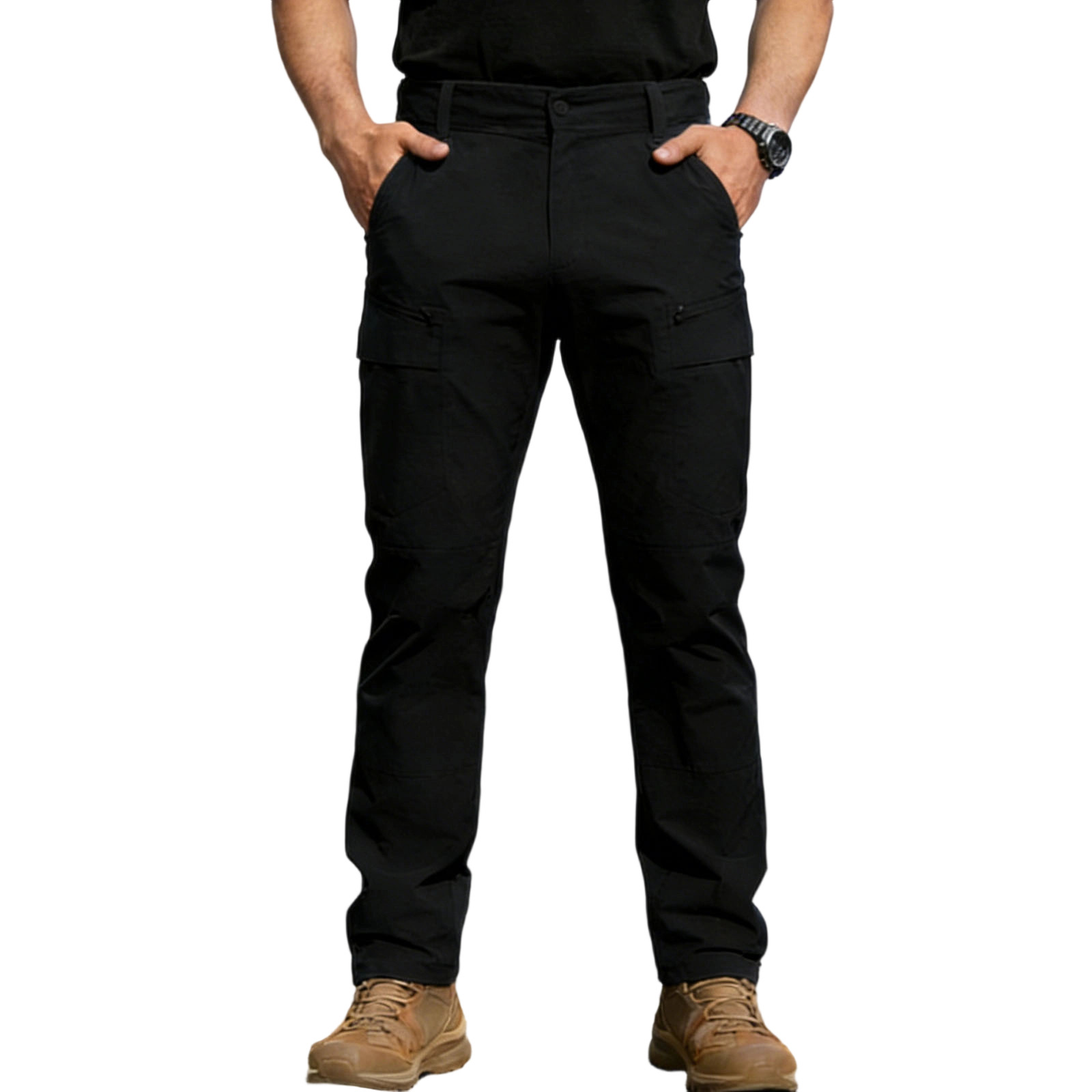hotojiny Men Hiking Cargo Pants Comfort Fit Straight Leg Travel Work ...