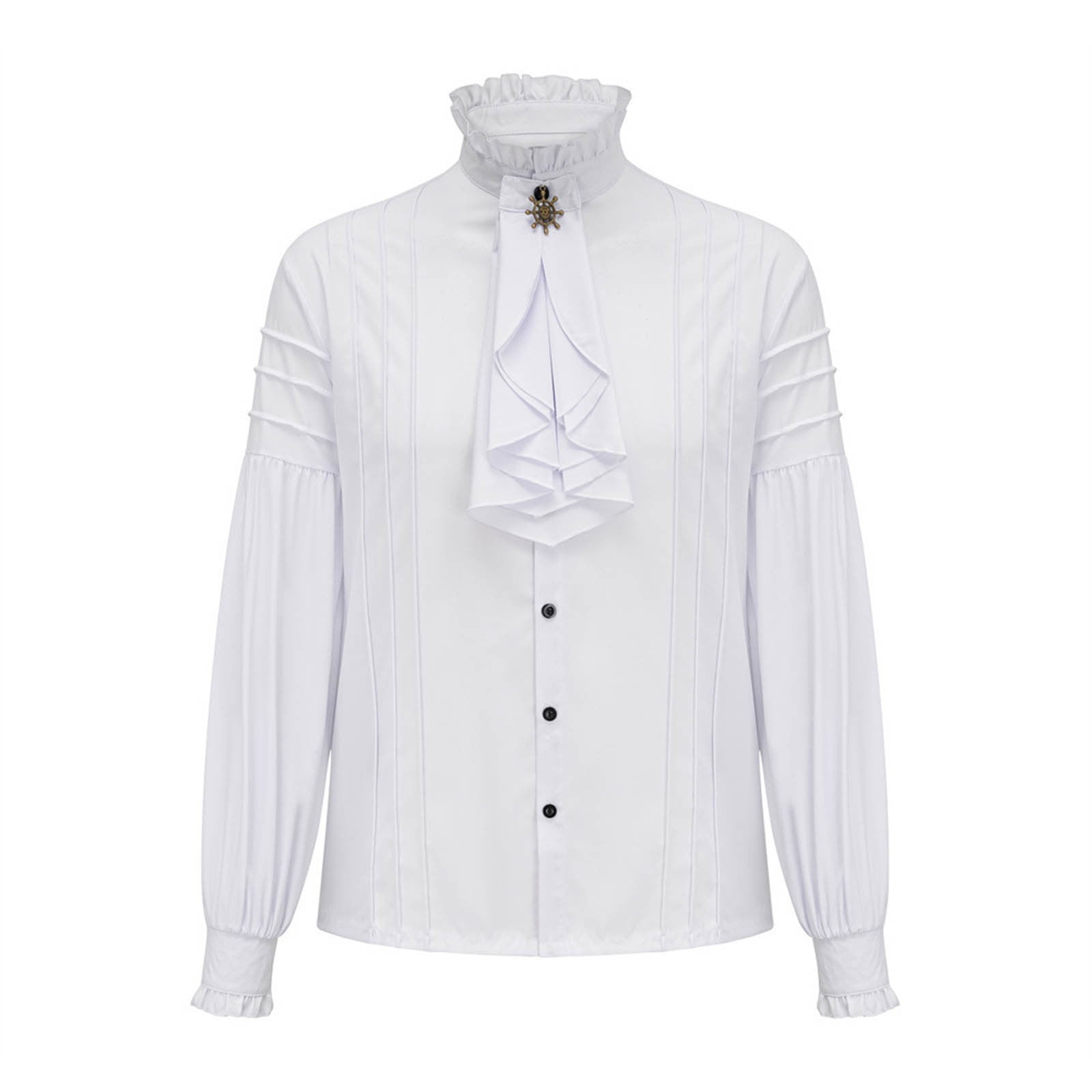 hotojiny Men Renaissance Shirt Ruffle Medieval Renaissance Dress Shirt ...