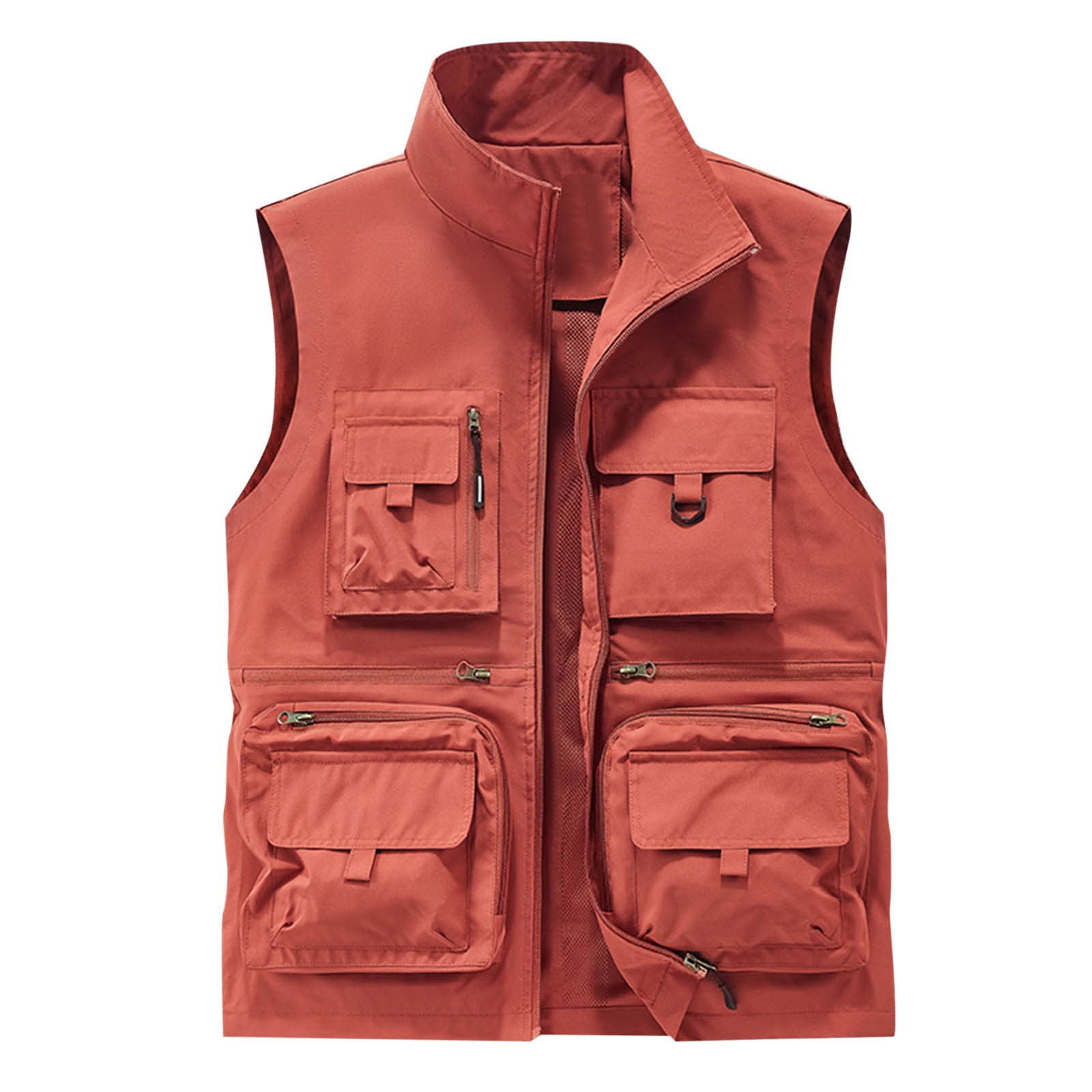 hotojiny Men’s Fishing Vest Outdoor Work Quick Dry Zip up Travel Cargo ...