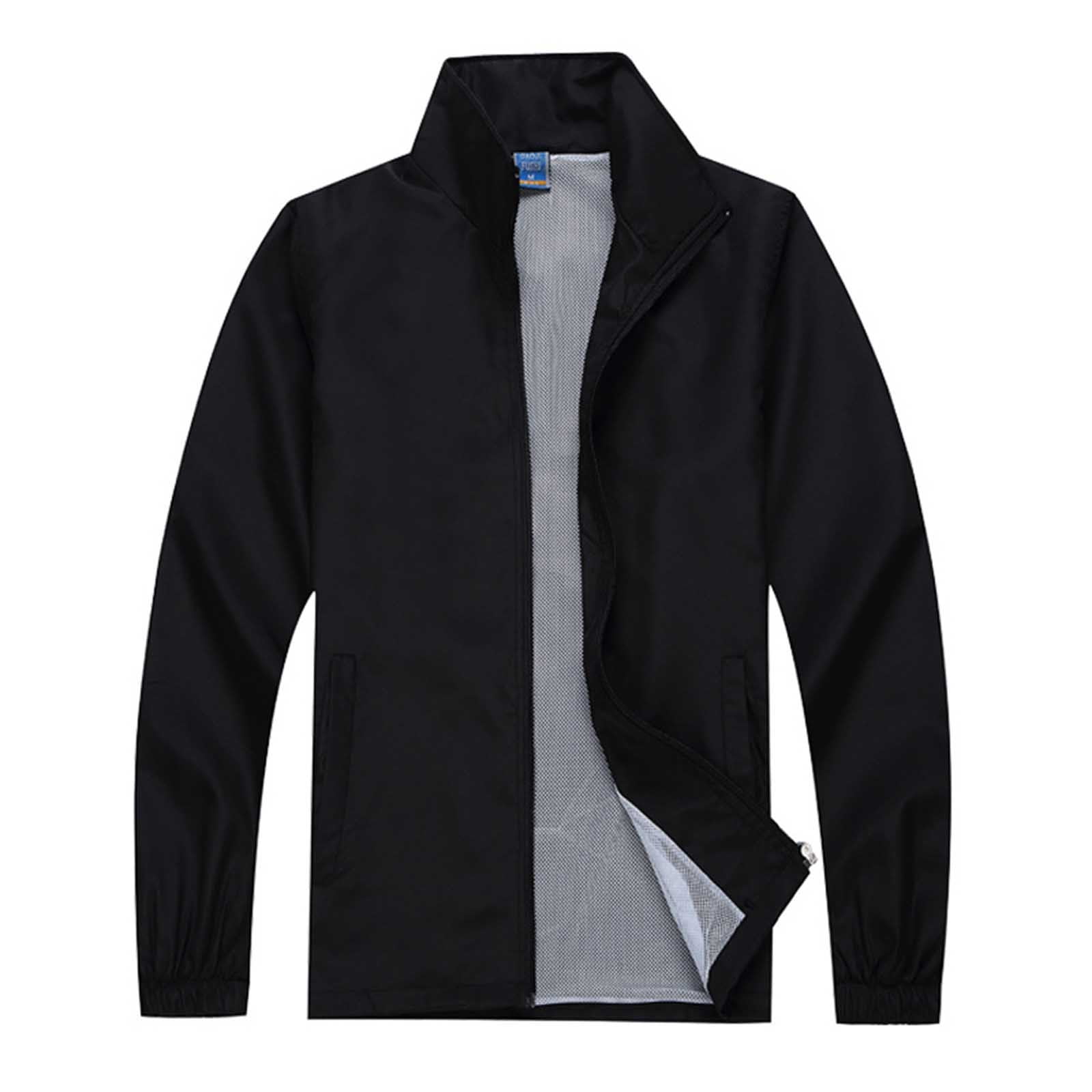 hotojiny Mens Baseball Jacket Breathable Windbreaker Long Sleeve Casual ...