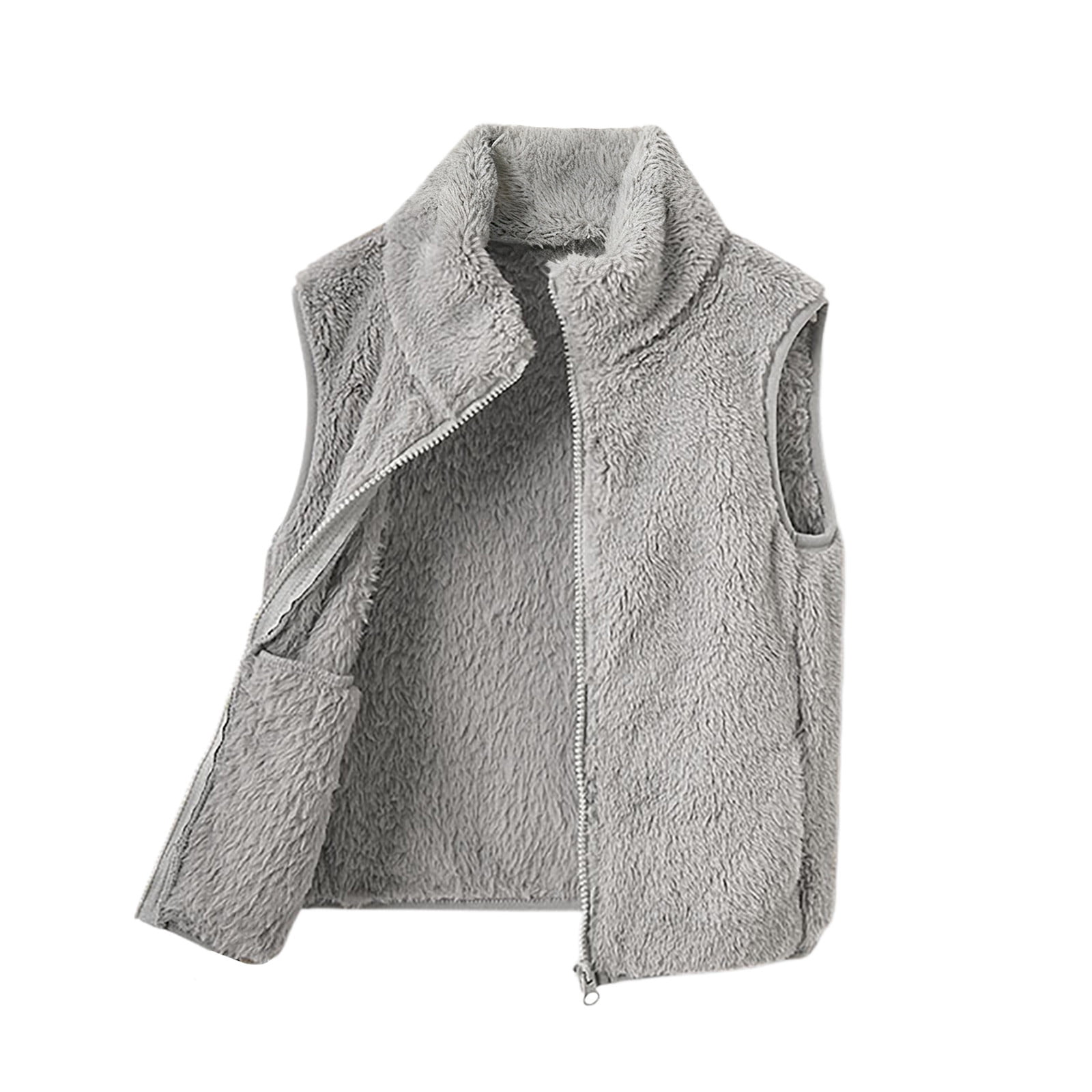 hotojiny Teens Girls Sherpa Fleece Vest Unisex Kids Clothes Warm Fuzzy ...