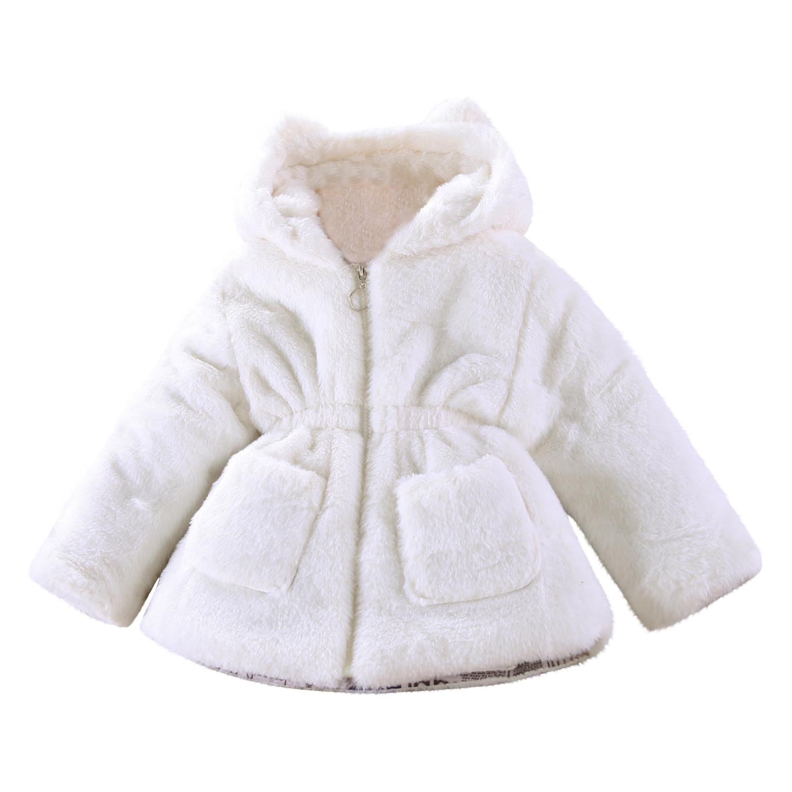 hotojiny Toddler Baby Girl Plush Jacket Hoodies Cute Fuzzy Coat ...