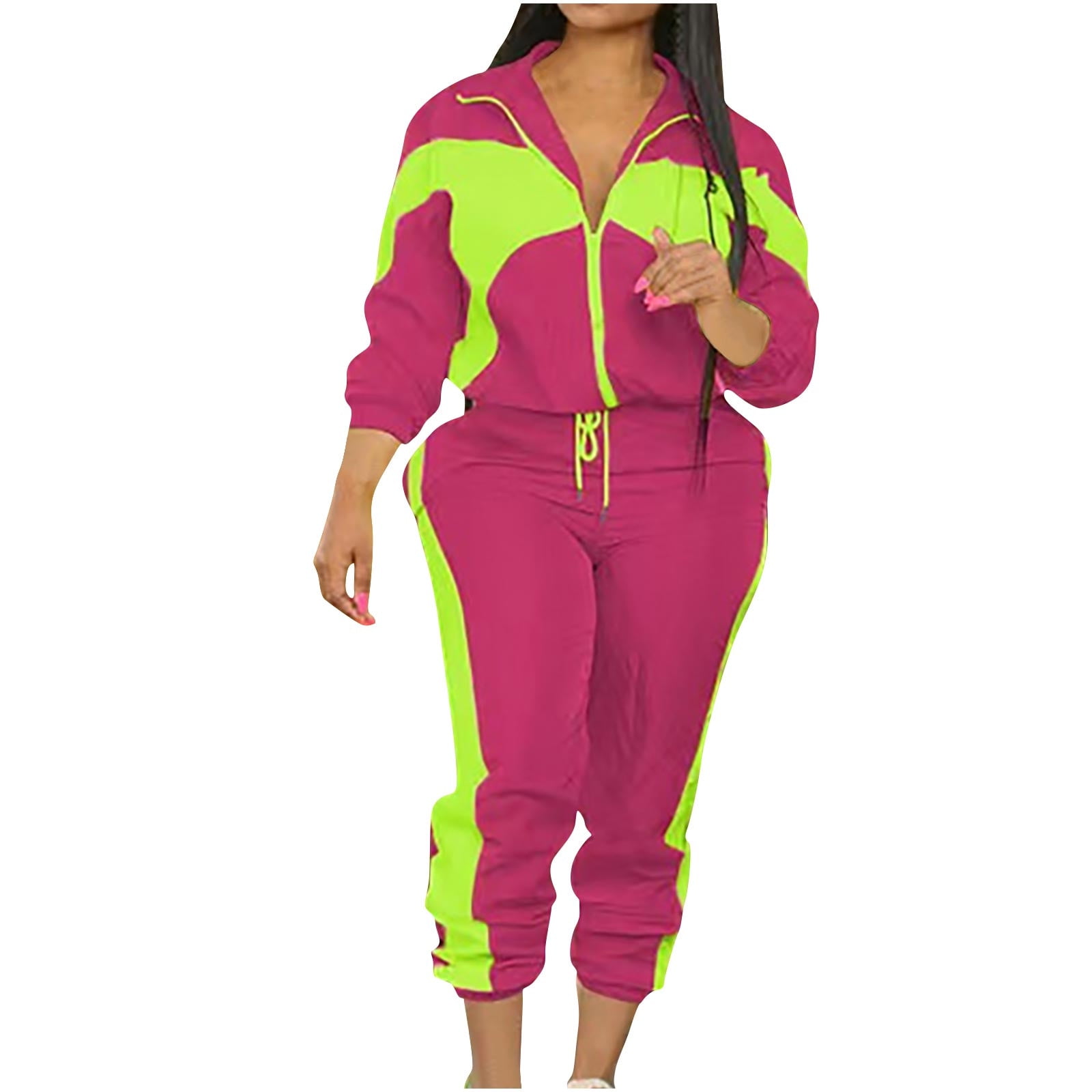 hotojiny Tracksuit for Women 2 Piece Casual Zipper Long Sleeve Jackets ...