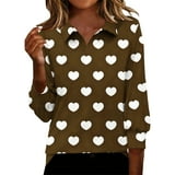hotojiny Valentine's Day Tops for Women Spring Trendy Graphic Work ...